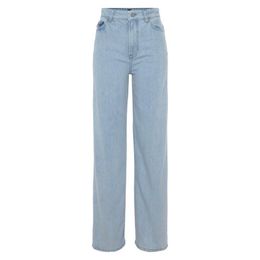 BOSS Orange Weite Jeans Marlene High Rise Hochbund High Waist Premium Denim Jeans im 5-Pocket-Style, blau