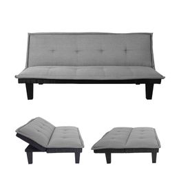 3er-Sofa MCW-C87, Couch Schlafsofa Gästebett Bettsofa Klappsofa, Schlaffunktion 170x100cm ~ Textil, hellgrau