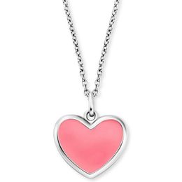 Herzengel Kette mit Anhänger Schmuck Geschenk, Little Heart, Herz, HEN-HEART-06, HEN-HEART-13, mit Emaille, rosa|silberfarben
