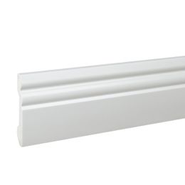 PROVISTON Sockelleiste Berliner Profil, 16 x 80 x 2000 mm, Hamburger Fußleiste Kunststoff
