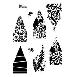 FarbTon Papier Stempel Christmas, für Faltstern Groß 6 Stück