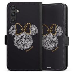 DeinDesign Handyhülle Minnie Mouse Disney Muster Minnie Black and White, Samsung Galaxy A34 5G Hülle Handy Flip Case Wallet Cover, schwarz