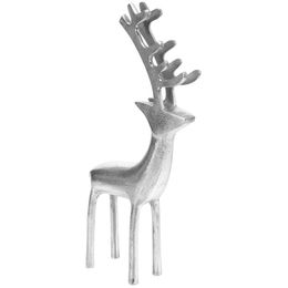 OTTO Deko-Schriftzug Skulptur Rentier silber stehend 19x5x39cm Aluminium Weihnachtsdeko, stabile Ausführung, silberfarben