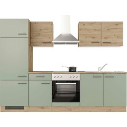 Flex-Well Küche Cara, mit und ohne E-Geräten erhältlich, Gesamtbreite 270 cm, grün