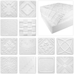 Deckenplatten 50x50cm Styropor eps weiß 34 Dekore, Marbet Deckenverkleidung: 2 m² / 8 Platten, Perga
