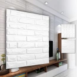 HEXIM 3D Wandpaneele aus pvc Kunststoff - weiße Wandverkleidung mit 3D Optik - Ziegel Motive: 1 Platte / Muster, HD100