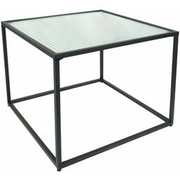 Day Useful Everyday - Beistelltisch Metall schwarz mit Glasplatte 42 x 42 x 42 cm Tisch eckig - Schwarz