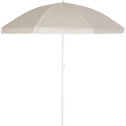 Kingsleeve Sonnenschirm 180 - 200cm uv Schutz 50+ Neigbar mit Erdspieß Tragetasche Wasserabweisend Strand Garten Strandschirm Balkonschirm Gartenschirm beige