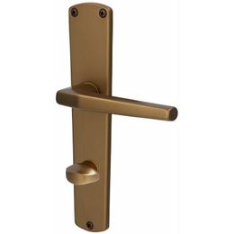ALPERTEC - WC-Langschildgarnitur Phil Aluminium F4 bronze abgerundet Beschläge