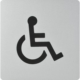 vasalat - wc Symbol Rollstuhl selbstklebend, 100 x 100 mm, Kunststoff alufarbig