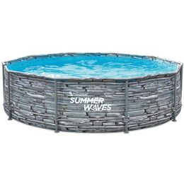 Stahlrahmen Aufstellpool Active Frame rund Grau 305x305x76 cm - Summer Waves