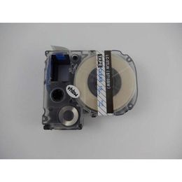Schriftband-Kassette kompatibel mit KingJim SR950, SR-PBW1, SR-RK1 Etiketten-Drucker 18mm Blau auf Transparent - vhbw