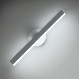 Innenwandlampe led Weiß 12W, Wandlampe aus Aluminium 360° drehbar, Moderne Wandlampe für Wohnzimmer, Schlafzimmer, Treppe und Flur - Weißes Licht