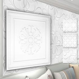 HEXIM - 3D Wandpaneele aus pvc Kunststoff - weiße Wandverkleidung mit 3D Optik - Blumen Motive: 1 Platte / Muster, HD050