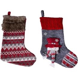 Mojawo 2er Set Weihnachts-Socken mit Applikation-M290588-2er-Schneemann