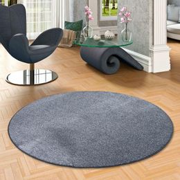 Snapstyle - Luxus Soft Velours Teppich Shine Anthrazit Rund - 100 cm Rund