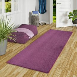 Snapstyle - Hochflor Velours Läufer Teppich Luna Lila - 80x240 cm