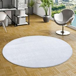 Snapstyle - Luxus Soft Velours Teppich Shine Silbergrau Rund - 100 cm Rund