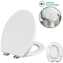 Sdlogal - Toilettendeckel wc Sitz mit Absenkautomatik, Quick-Release Funktion für einfach Reinigung, 42x36cm, o Form Toilettensitz mit Verstellbaren