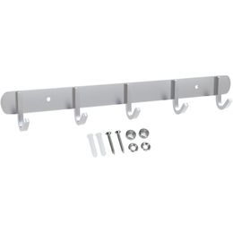 Intirilife Garderobenleiste Modell d - 5 Haken - Kleiderhaken Garderobe Edelstahl - grey