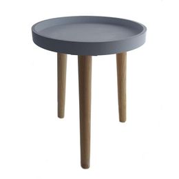 Spetebo - Deko Holz Tisch 36x30 cm - grau - Kleiner Beistelltisch Couchtisch Sofatisch