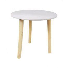 Spetebo - Deko Holz Tisch weiß - 30x30 cm - kleiner Beistelltisch Sofatisch Blumenhocker