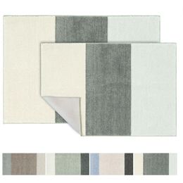 Floordirekt - Badematte Horizont Hellgrau/Grau/Creme 50 x 80 cm - Hellgrau