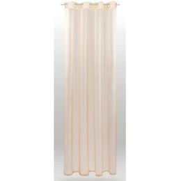 Bestlivings - Gardine mit Ösen, Transparent Voile 140 x 175cm ( Breite x Länge ) in beige - nude, Ösenschal in vielen weiteren Farben und Größen