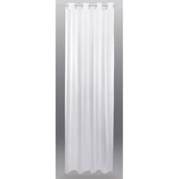 Bestlivings Gardine mit Ösen, Transparent Voile 140 x 145cm ( Breite x Länge ) in weiß - reinweiß, Ösenschal in vielen weiteren Farben und Größen - Weiß