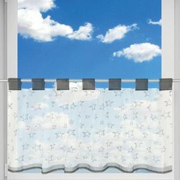 Bestlivings Bistrogardine ( Sterne ) mit Schlaufenaufhängung ( 45 x 120 cm ), transparente uni Scheibengardine, Vorhang, Kurzgardine, Voile Gardine - Sterne