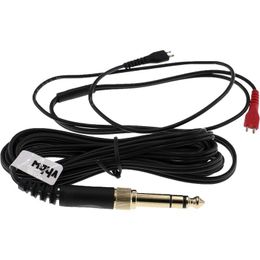 vhbw Audio aux Kabel kompatibel mit Sennheiser hd 222, hd 224, hd 230, hd 25, hd 250 Kopfhörer - Audiokabel 3,5 mm Klinkenstecker auf 6,3 mm, Schwarz