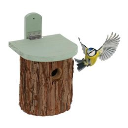 Nistkasten für Vögel, Vogelhaus zum Aufhängen, 32 mm Einflugloch, HxBxT: 26,5 x 17 x 19 cm, Tannenholz, natur - Relaxdays
