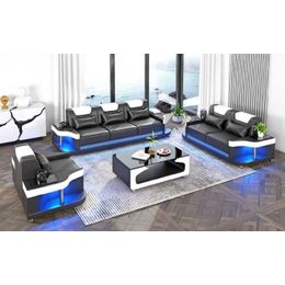 JVmoebel Wohnzimmer-Set Couchgarnitur Sofagarnitur Sofas Sessel Modern 3tlg Set