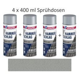 Krautol Metallschutzlack 4 x 400 ml Spray Metallschutz Hammerschlag Silber Rost Krautol