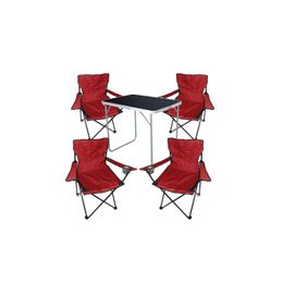 Mojawo Essgruppe 5-tlg Camping Set Gartenmöbel Campingtisch + 4xCampingstuhl Klappstuhl