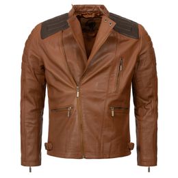 Rock Creek Lederjacke Biker-Style Regular Fit