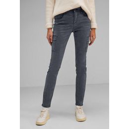 Street One Cargojeans Street One Casual Fit Jeans in Grey Washed Satin D (1-tlg) Taschen