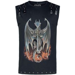 Gothicana by EMP Gothicana X Anne Stokes - Black Tank-Top With Large Dragon Frontprint Tank-Top schwarz in L