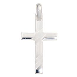 Schmuck Krone Kettenanhänger Anhänger Kreuz Kreuzchen 925 Silber glänzend teilmatt Silberkreuz Unisex