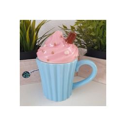 Aspinaworld Tasse Cupcake Keramik Tasse mit Zimtstange auf dem Deckel 300 ml