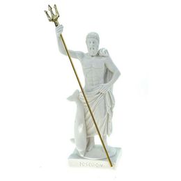 Kremers Schatzkiste Dekofigur Alabaster Figur Poseidon mit Dreizack Gott des Meeres 15 cm