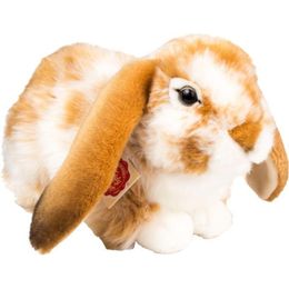 HERMANN TEDDY ORIGINAL Hermann Teddy - Kuscheltier HASE GESCHECKT (30cm) sitzend in hellbraun/weiß