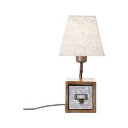 Brilliant Lampe Casket Tischleuchte zink antik/beige 1x A60, E27, 25W, geeignet für Normallampen (nicht enthalten) Mit Schnurzwischenschalter
