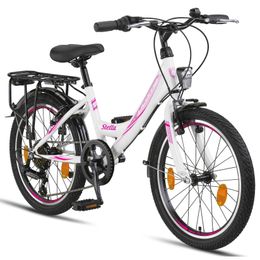 Licorne Bike Stella Premium City Bike 20,24,26 und 28 Zoll Fahrrad f&uuml;r M&auml;dchen Herren und Damen 21 Gang (6 Gang bei 20 Zoll) Holland Citybike Zoll:20;Farbe:Weiss