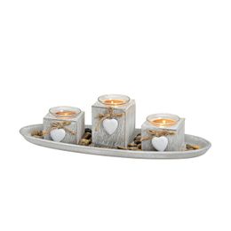 Spetebo Kerzentablett Teelichthalter Deko Set 8-teilig