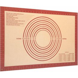 Intirilife - wiederverwendbare Silikon Backmatte in Rot-Braun mit 40 x 60 cm Größe - Backmatte Kochutensil Backunterlage Teigrollmatte - red