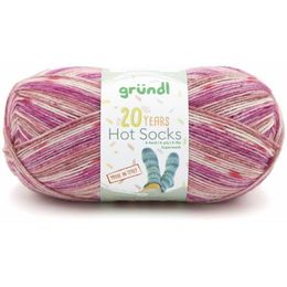 gründl Gründl - Sockenwolle Hot Socks 100 g 4-fach, malve-pfirsich-koralle-meliert Sockenwolle