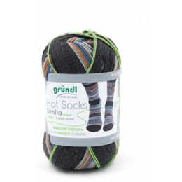gründl Sockenwolle Hot Socks Simila 100 g anth., grau-kürbis-blau-kiesel Sockenwolle - Gründl