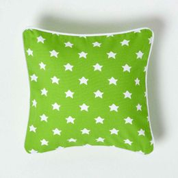 Homescapes - Kissenbezug aus Baumwolle mit Sternen, grün, 30 x 30 cm - Hellgrün