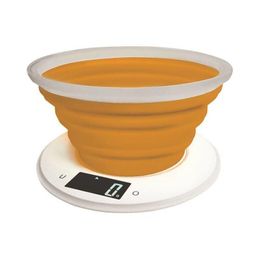 ADLER - digitale Küchenwaage mit Schüssel bis 5 kg Feinwaage Waage digtial ausklappbaren LCD-display Genauigkeit 1g in Orange - Orange
